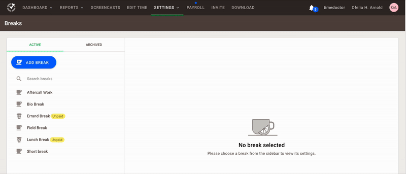 How to Configure and Use Breaks
