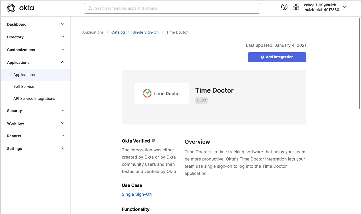 Configure Okta OIDC for Time Doctor