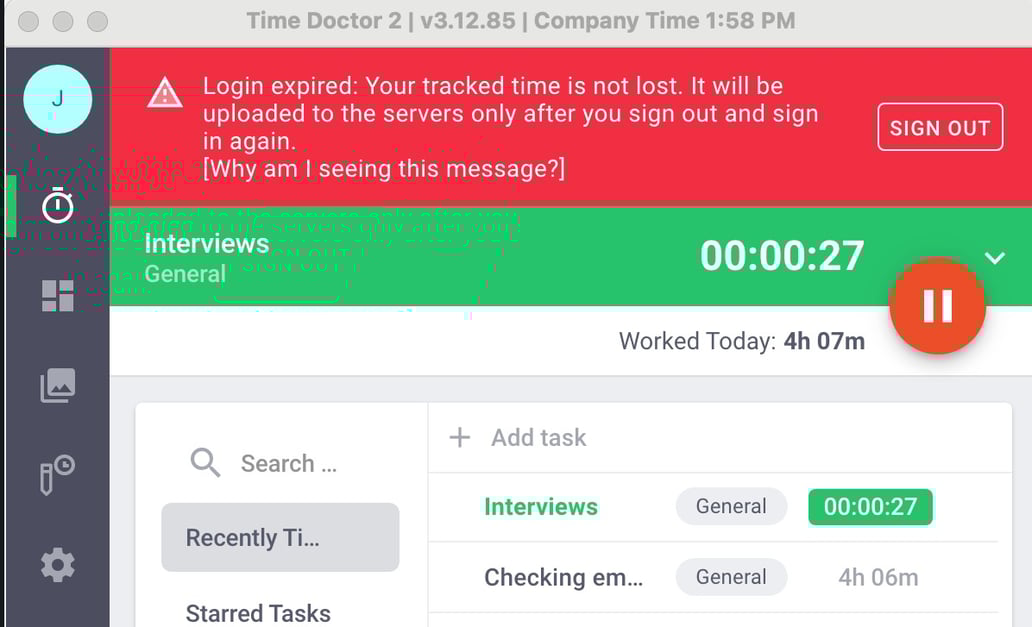 Login Expired Notification
