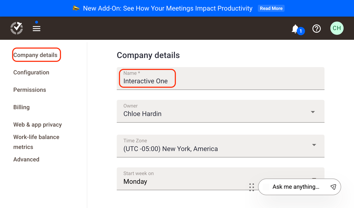How to Change Company Name