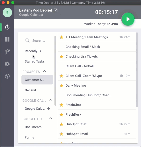 Differences Between Task and No-Task Modes of the Desktop Application
