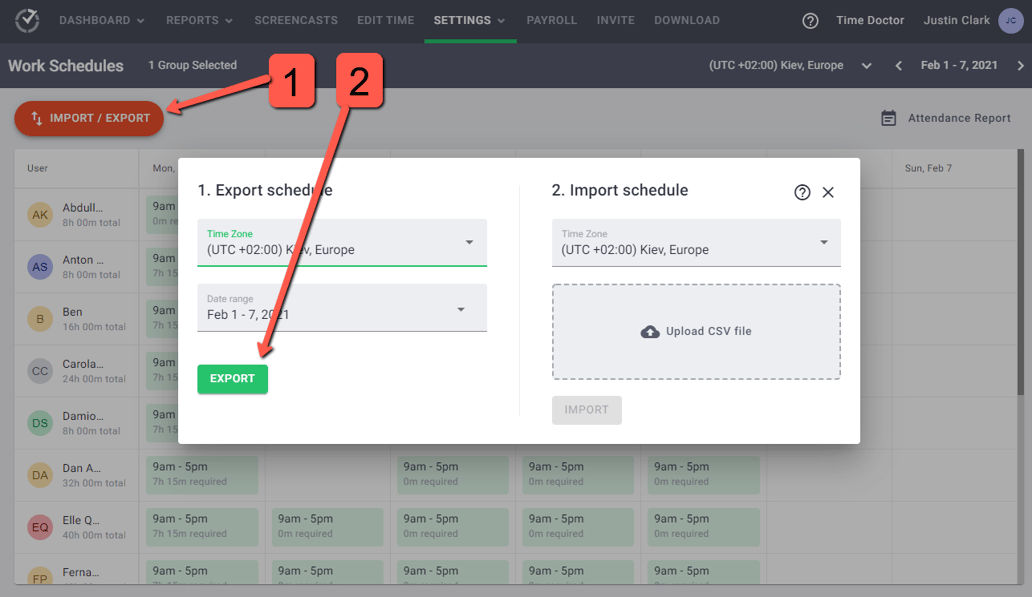 How to Set Up Work Schedules in Time Doctor