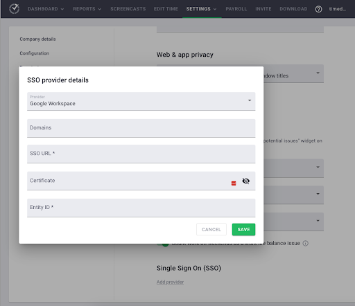 How to Configure Google Workspace SSO for Time Doctor