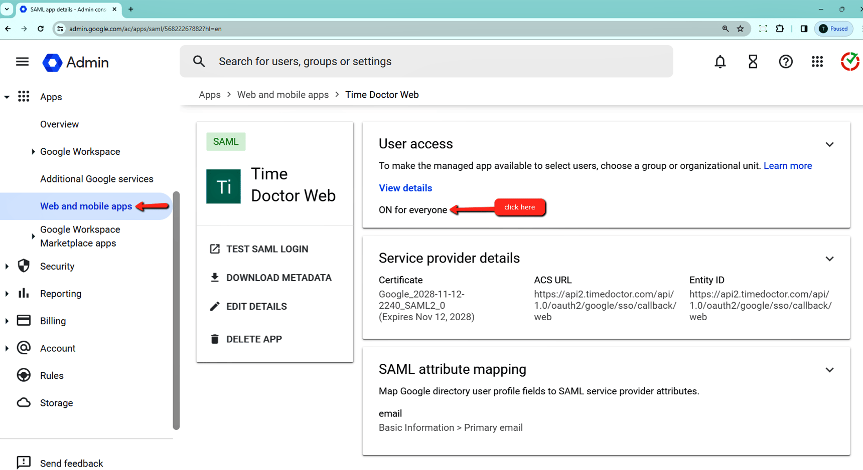 How to Configure Google Workspace SSO for Time Doctor