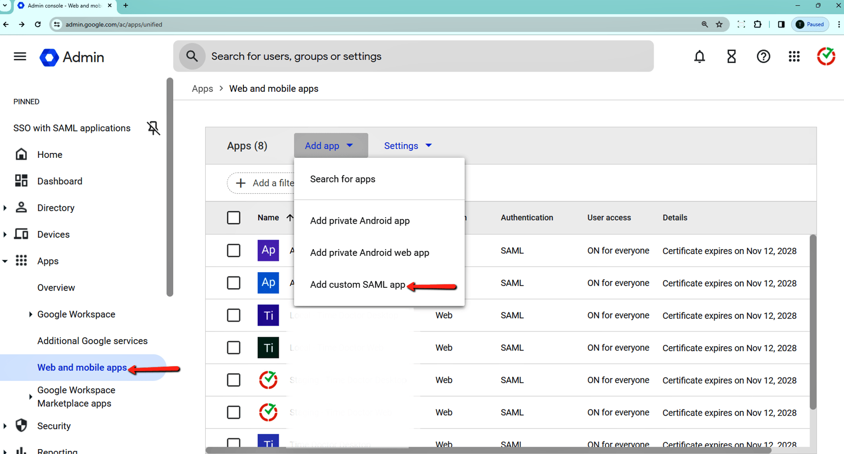 How to Configure Google Workspace SSO for Time Doctor